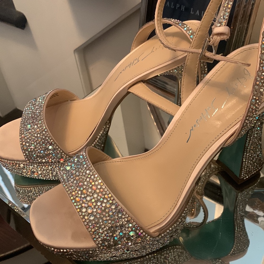 Betsey Johnson Beth Rhinestone Platform Heels - Gem